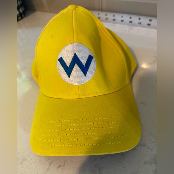 Nintendo | Accessories | Super Mario Wario W Logo Flex Fit Hat Cap ...